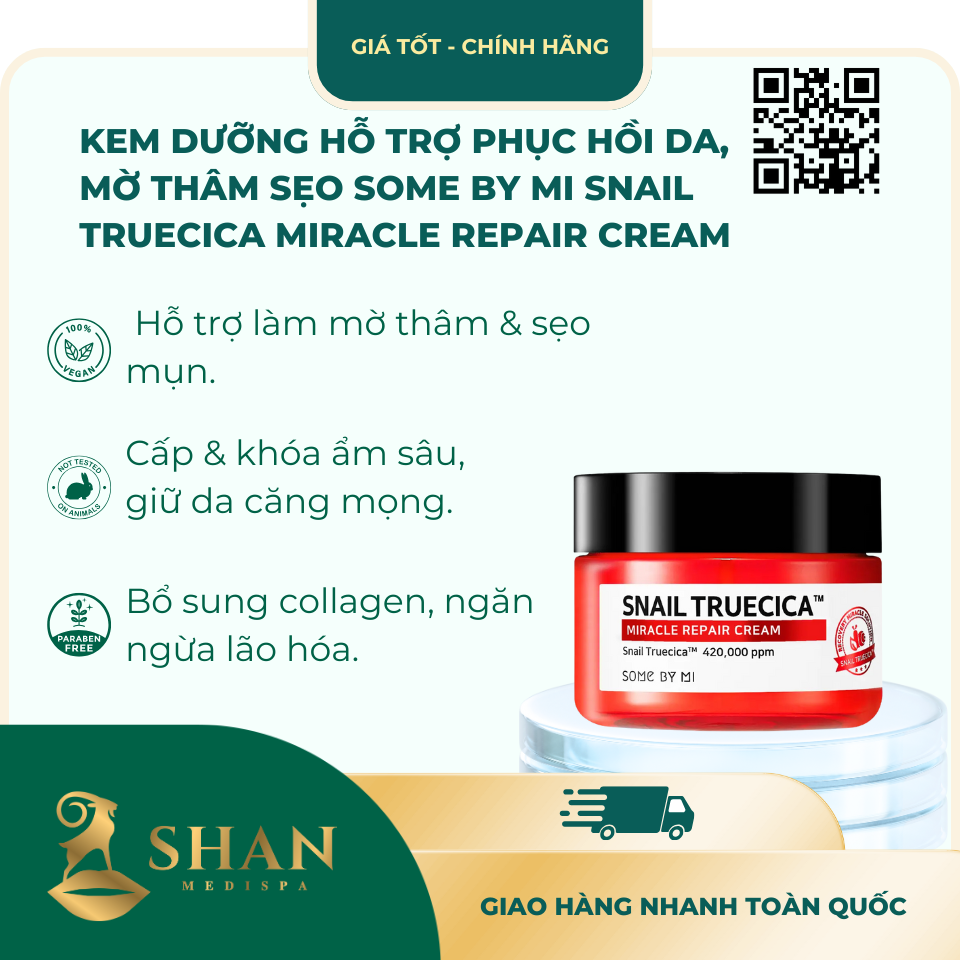Kem Dưỡng Hỗ Trợ Phục Hồi Da, Mờ Thâm Sẹo Some By Mi Snail Truecica ...