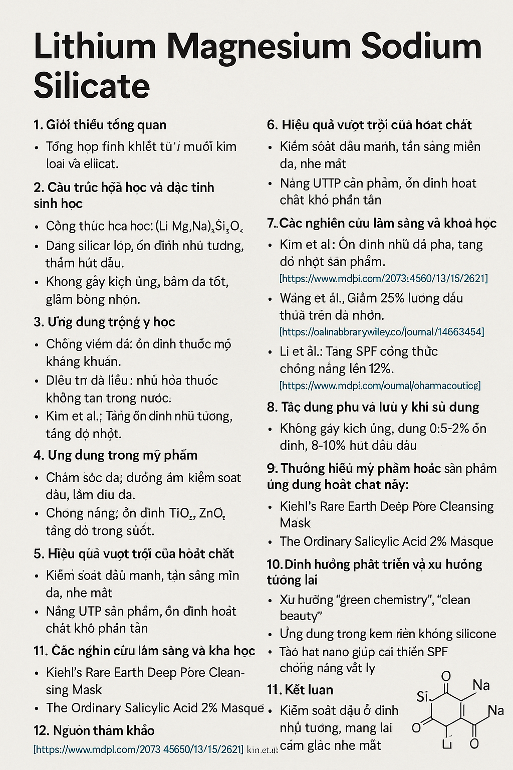 Lithium Magnesium Sodium Silicate Là Hoạt Chất Gì, Công Dụng Trong Dược ...