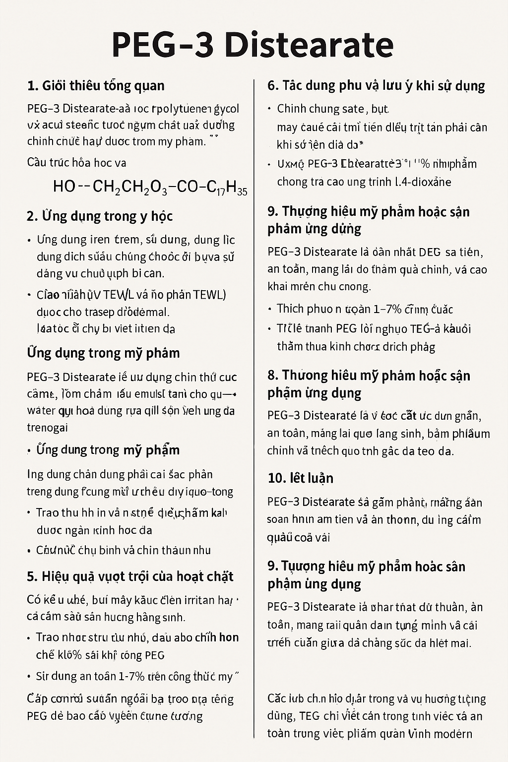 PEG-3 Distearate Là Hoạt Chất Gì, Công Dụng Trong Dược Mỹ Phẩm - Shan ...
